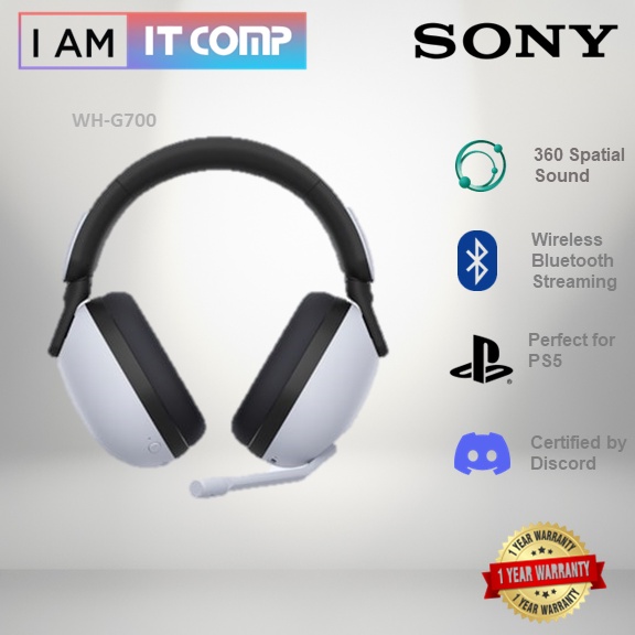Sony INZONE H7 WH-G700 Wireless Gaming Headset / 360 Spatial Sound ...