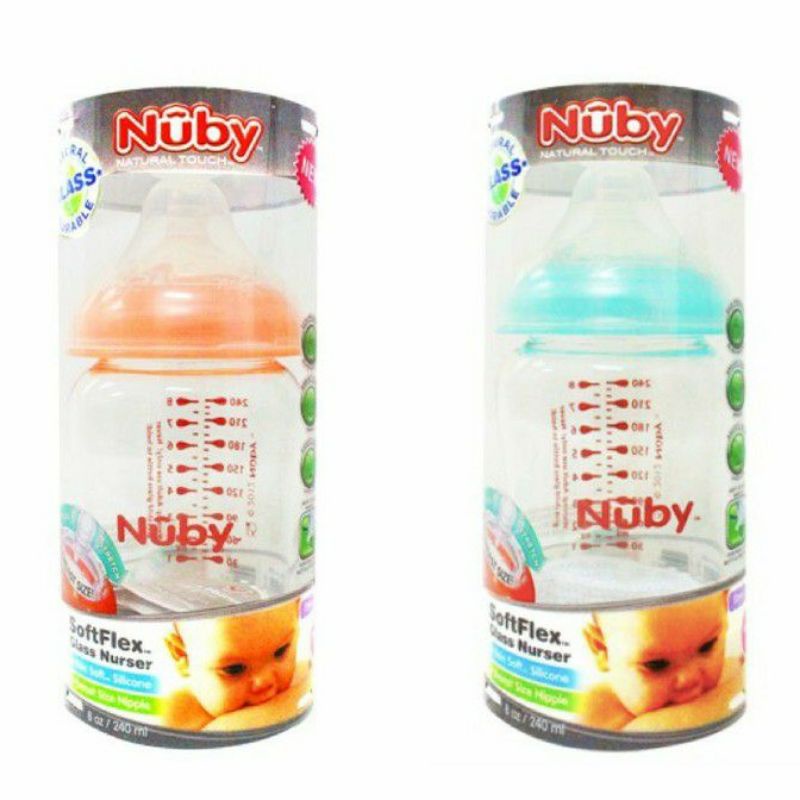 Nuby Natural Touch SoftFlex Glass Nurser Feeding Glass Bottle 150ml/240ml Single Pack | Shopee ...