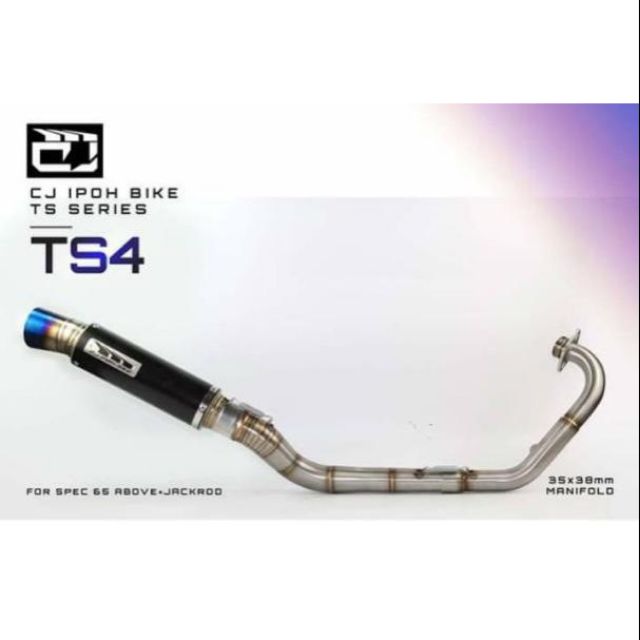 CJ IPOH EXHAUST OPEN Y15ZR TS4 35X38X57MM ( Ekzos Open 35 ) | Shopee ...