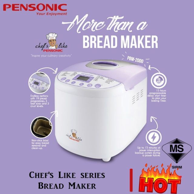 #[M.Z.M™] Pensonic 650W Bread Maker | Shopee Malaysia