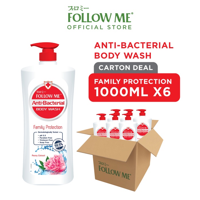 [Carton Deal] Follow Me Anti-Bacterial Body Wash 1,000ml x6 (Family ...