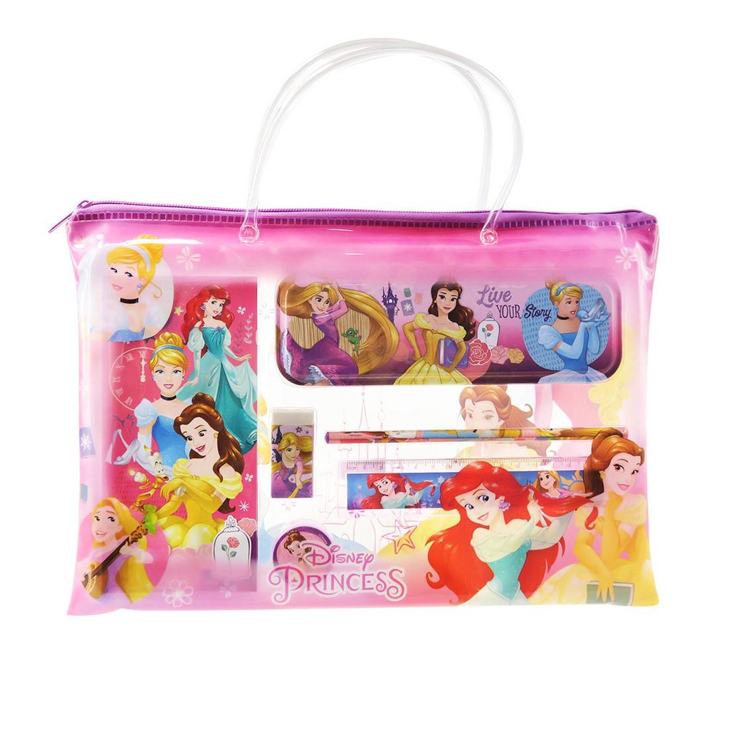 Disney Princess Story Stationery Set With Transparent Document Bag ...