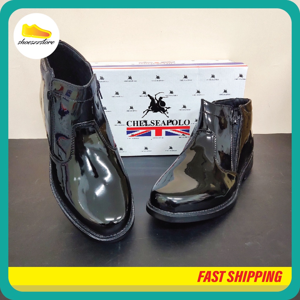 Kasut Kilat Polis/PDRM Men Mid Cut Double Zip Ready Stock | Shopee Malaysia