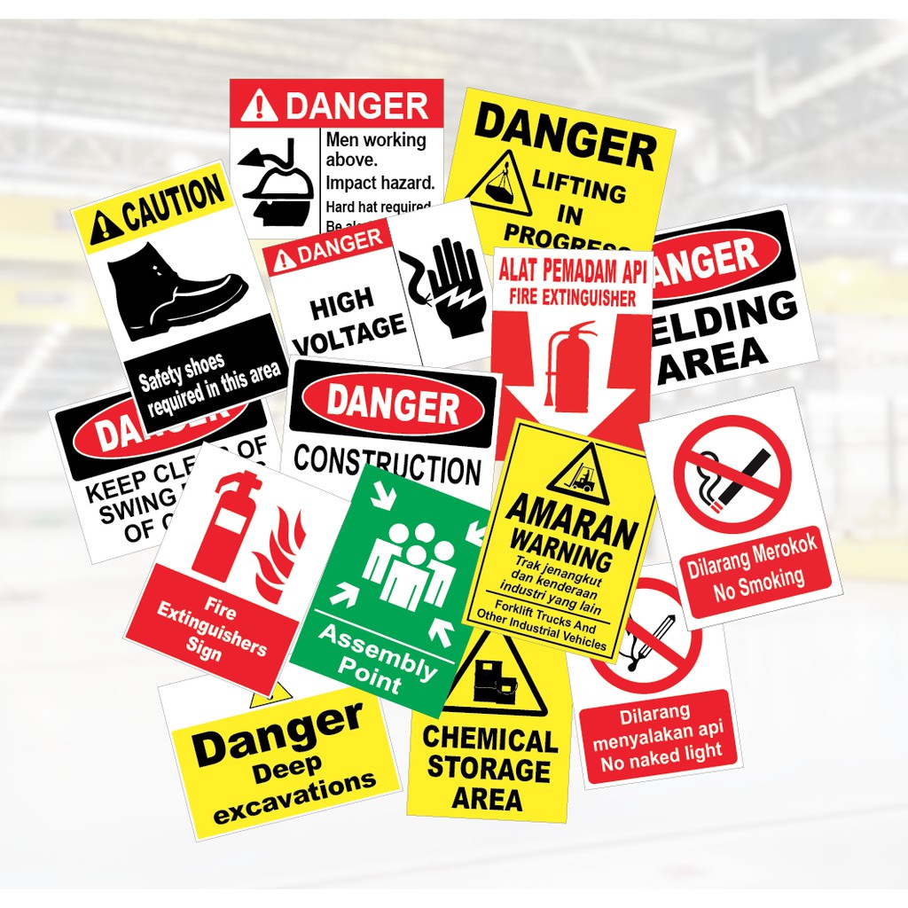 Safety signage for industrial | Shopee Malaysia