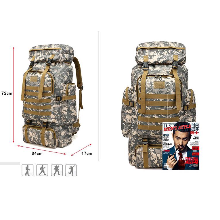 Beg Sandang Pakaian Perkhemahan Askar Besar Kalis Air 80L Military ...