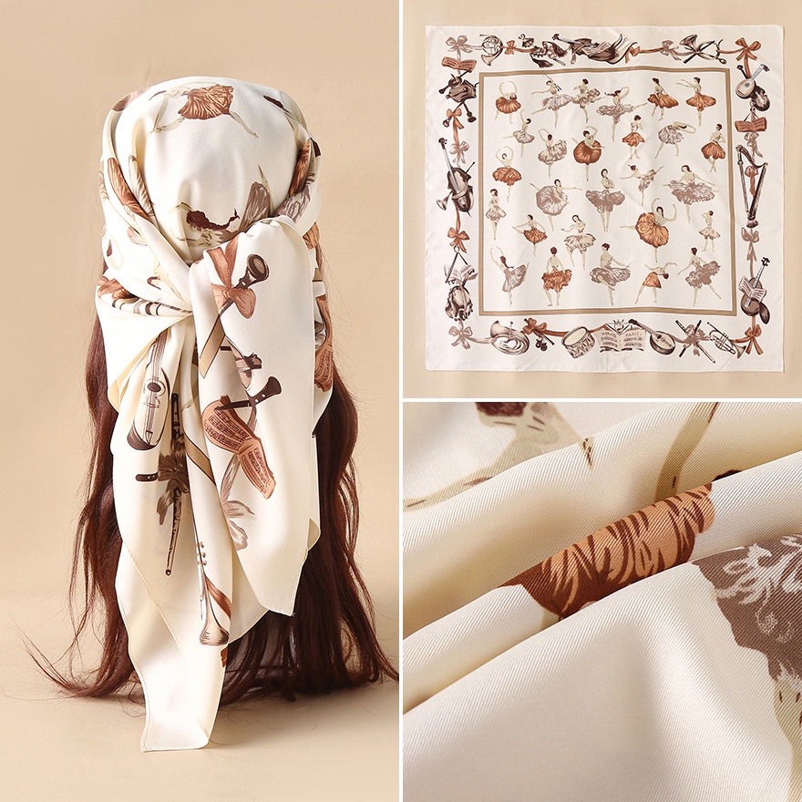 JN&LULU 90x90cm Satin Tudung Square Scarf Fashion Muslim Turban High ...