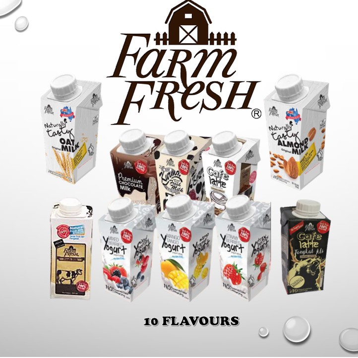 Farm Fresh Milk 200ml x 24 kotak Susu Segar UHT Yogurt Kurma Coklat ...