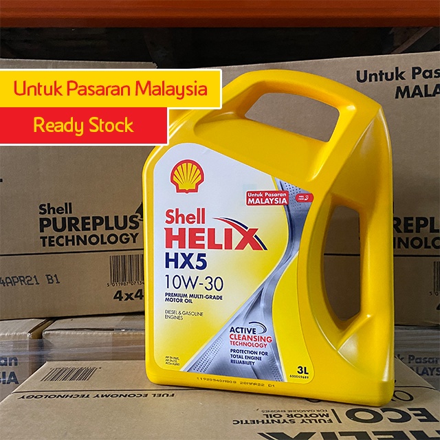 Shell Helix HX5 10W-30 Mineral Engine Oil (3L) | Shopee Malaysia