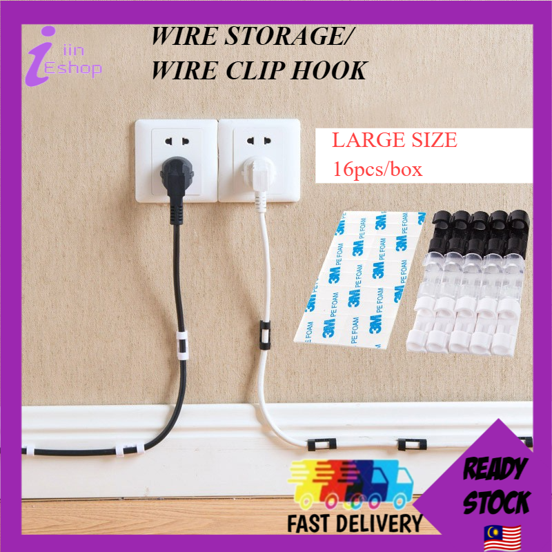 Cable Drop Clip Desk Tidy Organiser Wire Cord Lead USB Cable Holder ...