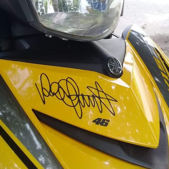 Valentino Rossi Signature Sign Transparent Vinyl Decal Sticker | Shopee ...