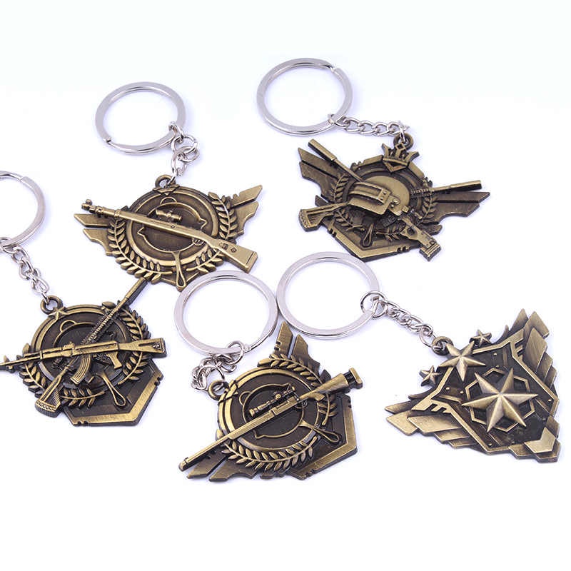 PUBG Keychain Rantai Kunci PUBG Badge Emblem Keychain Spiky Helmet Game ...