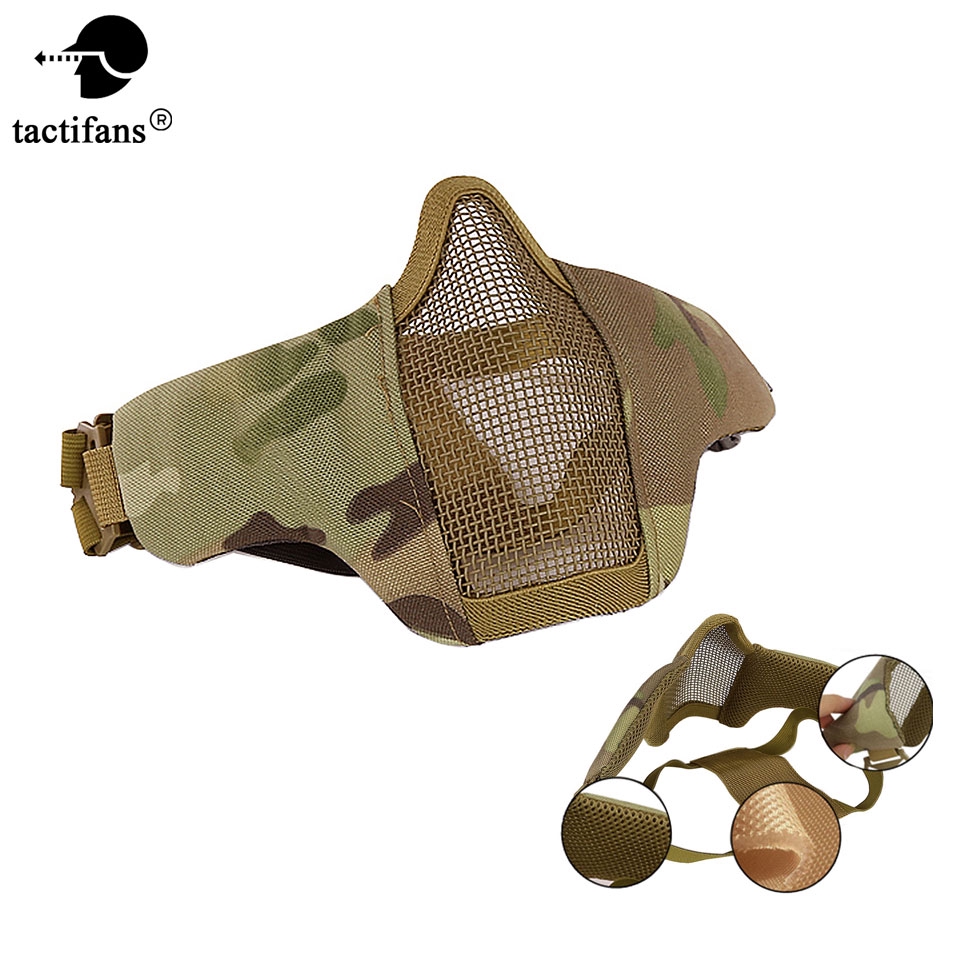 Airsoft Tactical Mesh Mask Ear Protection Low-Pro Steel Wire V1 Scout ...