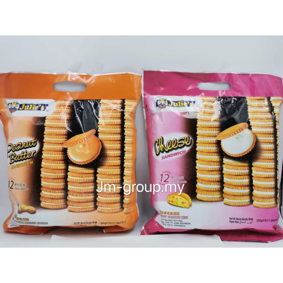 Julie's Peanut Butter12 convi-packs 330g / Julie's Cheese Sandwich 12 ...