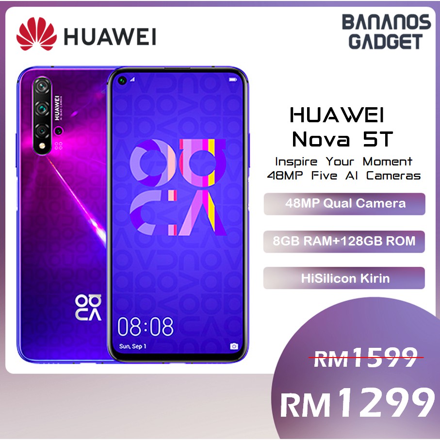 Huawei Nova 5T (8GB + 128GB) (ORIGINAL HUAWEI MALAYSIA WARRANTY) | Shopee Malaysia