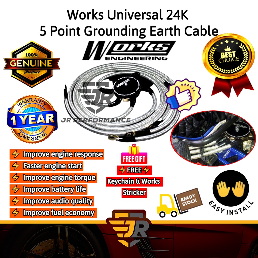 Works Engineering Universal Grounding Wire Earth Cable Ignition Parts W-GEC Ground Cable Car ...