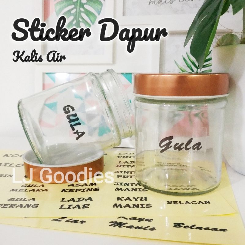 Waterproof Minimalist Transparent Sticker Dapur / Kitchen Sticker ...
