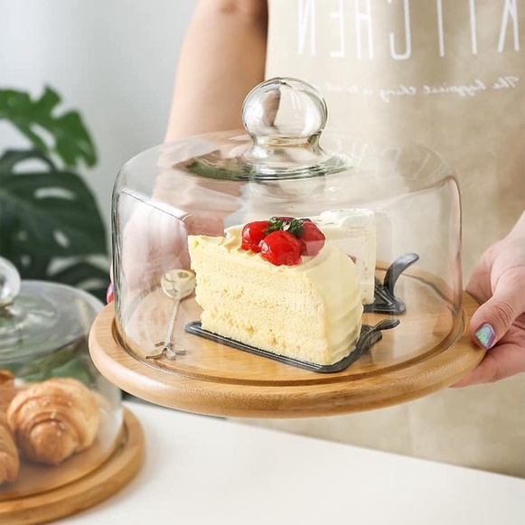 Wooden Cake Tray Wedding Display Birthday Party Dome Dessert Pan ...