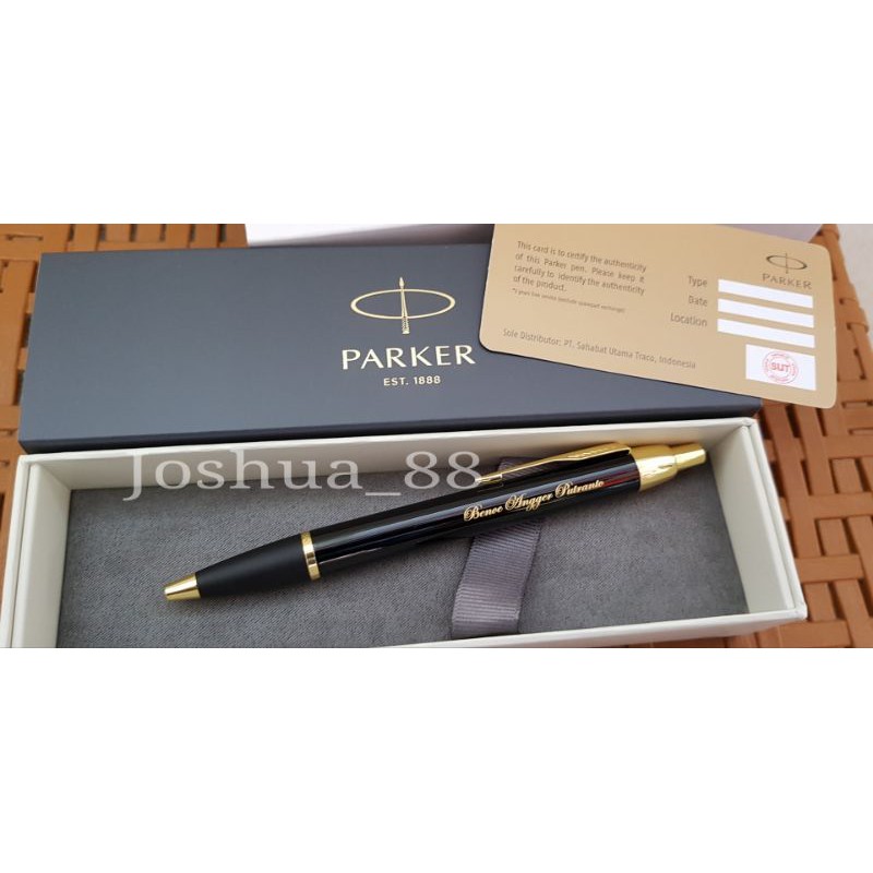 Parker Pen Original Im Black Gold Clip Free Carved Own Name | BeeCost