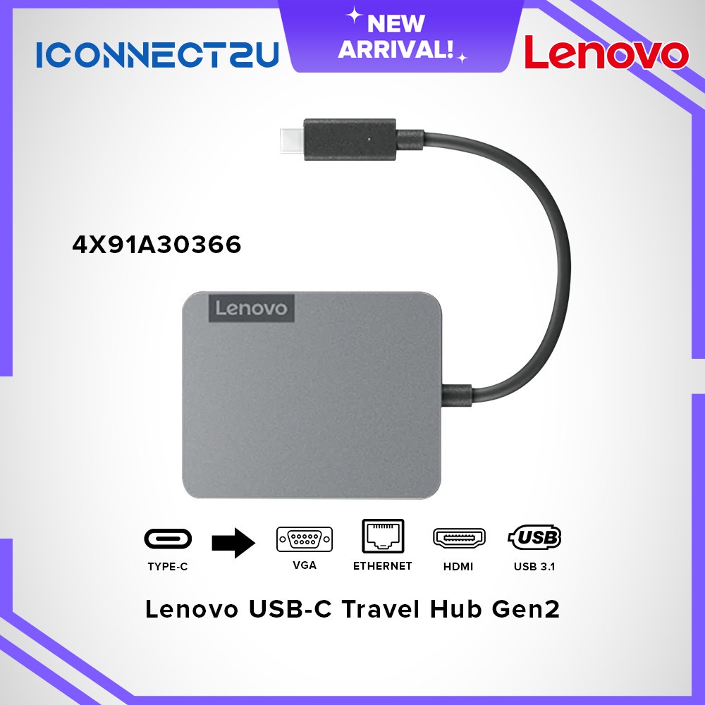 Lenovo USB-C Travel Hub Gen 2 - 4X91A30366 | Shopee Malaysia