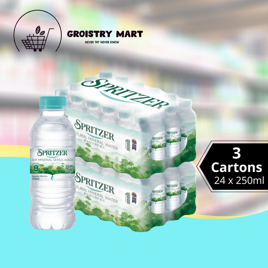 Spritzer Mineral Water - Shrink Wrap 250ml ( 24 x 250ml ) 3 Cartons [Klang Valley & Seremban ...