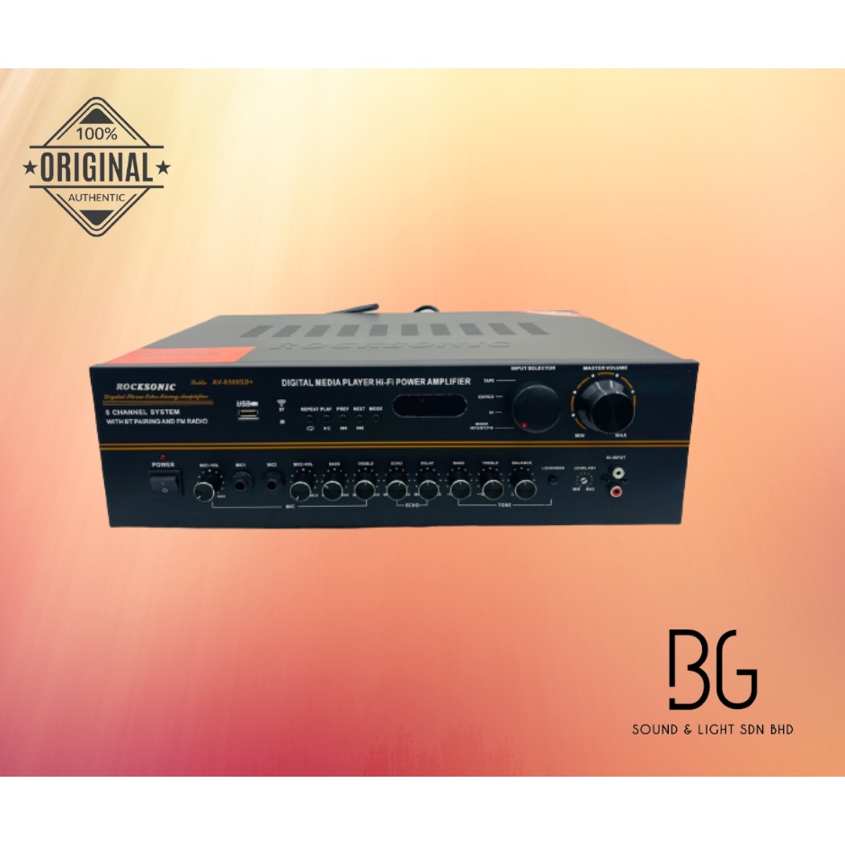 ROCKSONIC AV6500SD SURROUND HI-FI DIGITAL AMP BLUETOOTH, USB AND FM | Shopee Malaysia