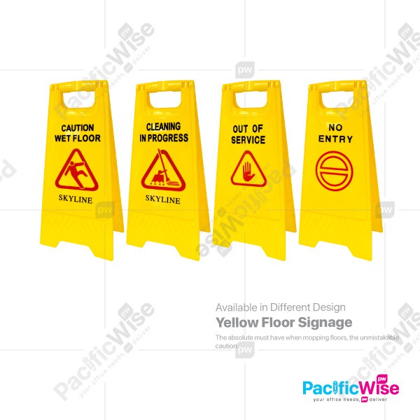 Yellow Floor Signage/Dual Lingual Sign Floor Signage/Papan Tanda Lantai ...