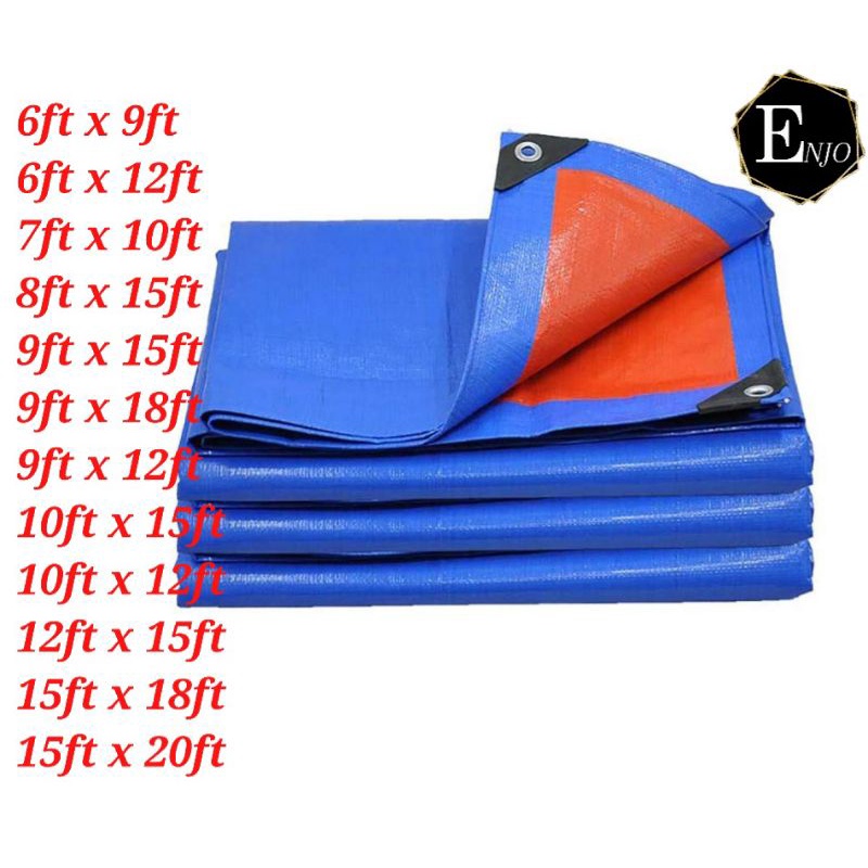 Blue Orange/Yellow Kanvas 6ft 7ft 8ft 9ft 10ft 12ft Khemah Pasar Kolam ...