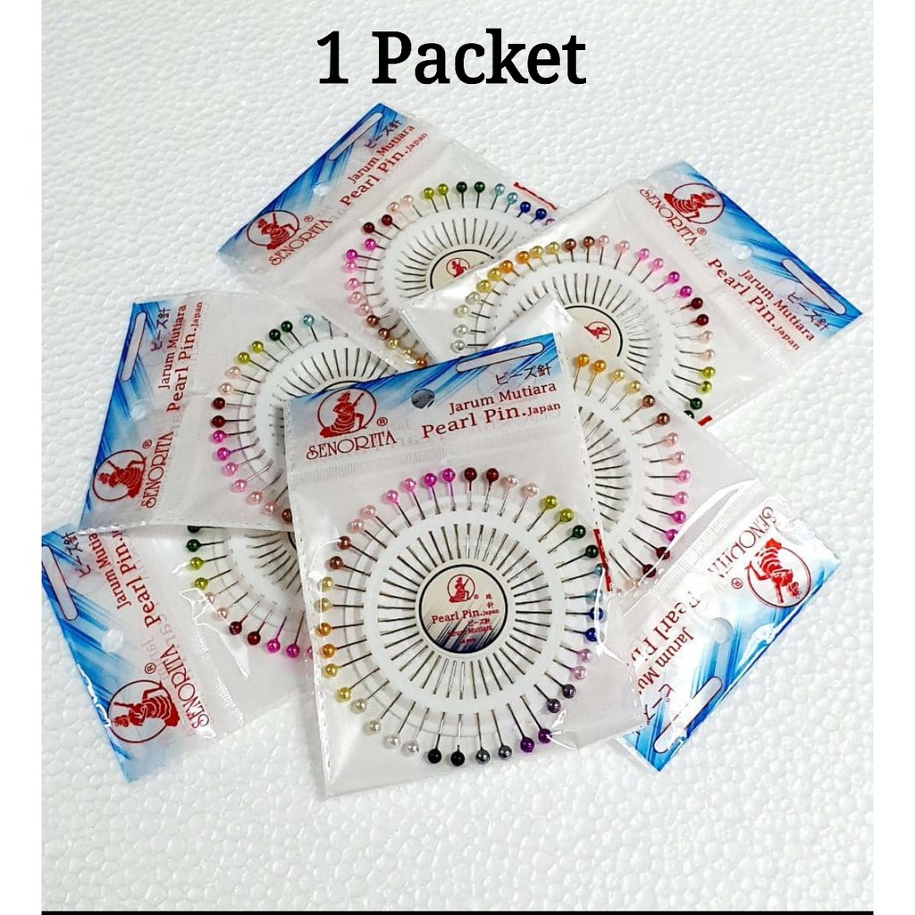 (40 pins set) Jarum peniti Jepun Premium / Japan Colourful Pearl Pin ...