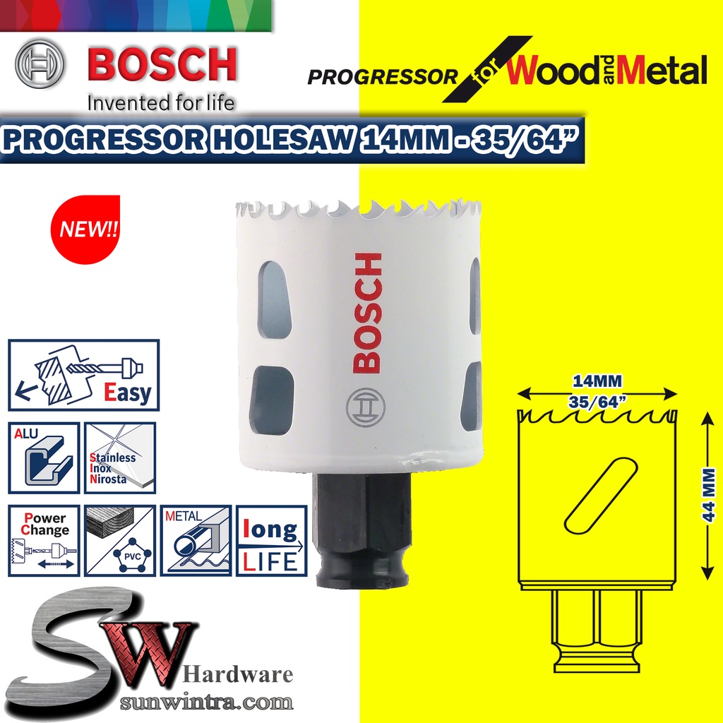 Bosch Progressor Hole Saw For Wood & Metal (New Gen.)(Different Size Available) | Shopee Malaysia