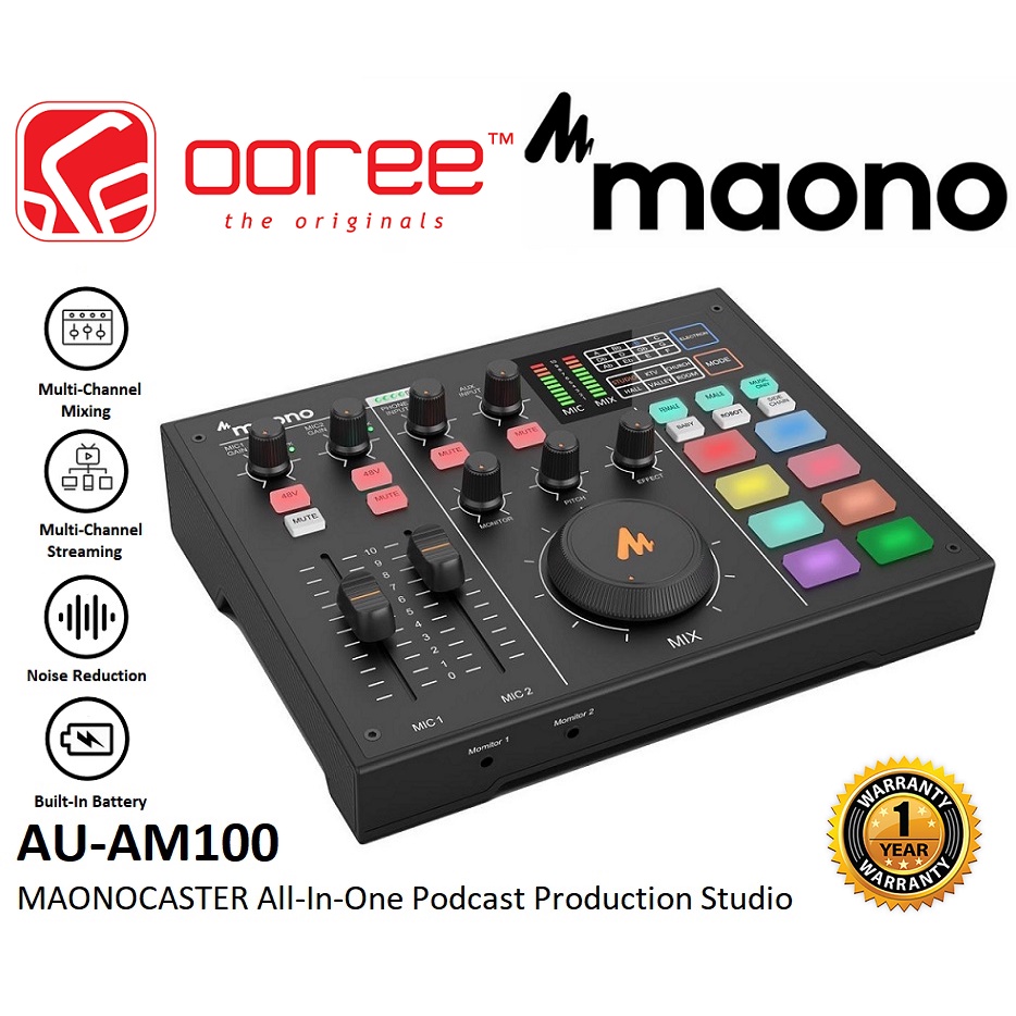 MAONO AU-AM100 MAONOCASTER ALL IN ONE AUDIO PODCAST PRODUCTION STUDIO ...