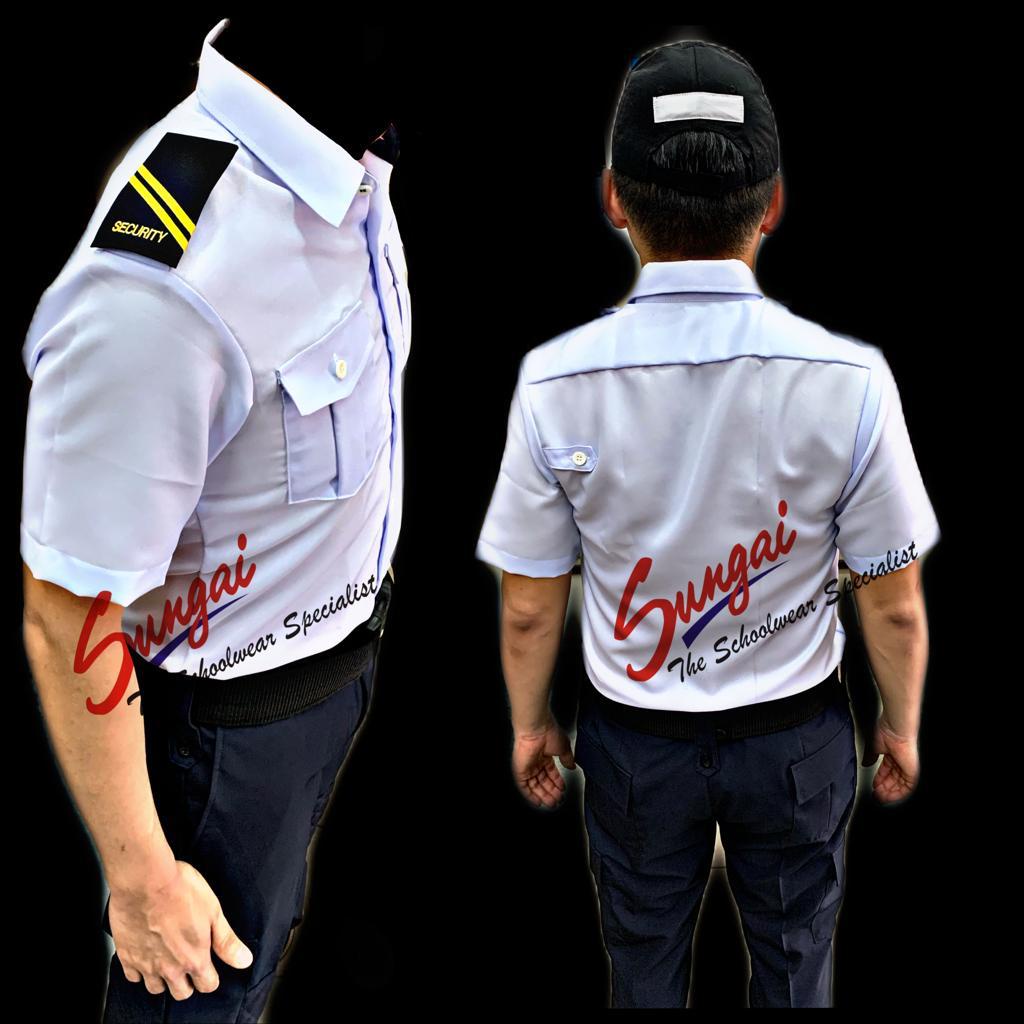 BAJU SECURITY PUITH LENGAN PENDEK ,KAIN GRADE A POLYESTER, JAHITAN ...