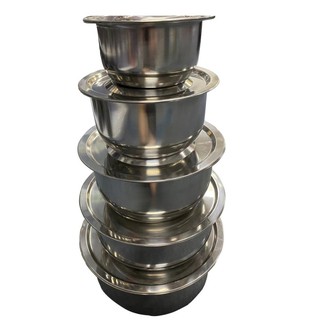 5 SIZE STANLESS STEEL INDIAN POT SET ~ 14cm / 17cm / 21cm / 25cm / 30cm ...