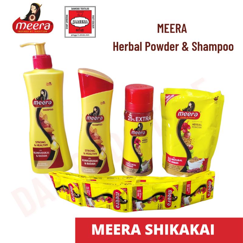 MEERA - Herbal Shikakai Powder 150g & 80g | Kunkudukai Badam Shampoo ...