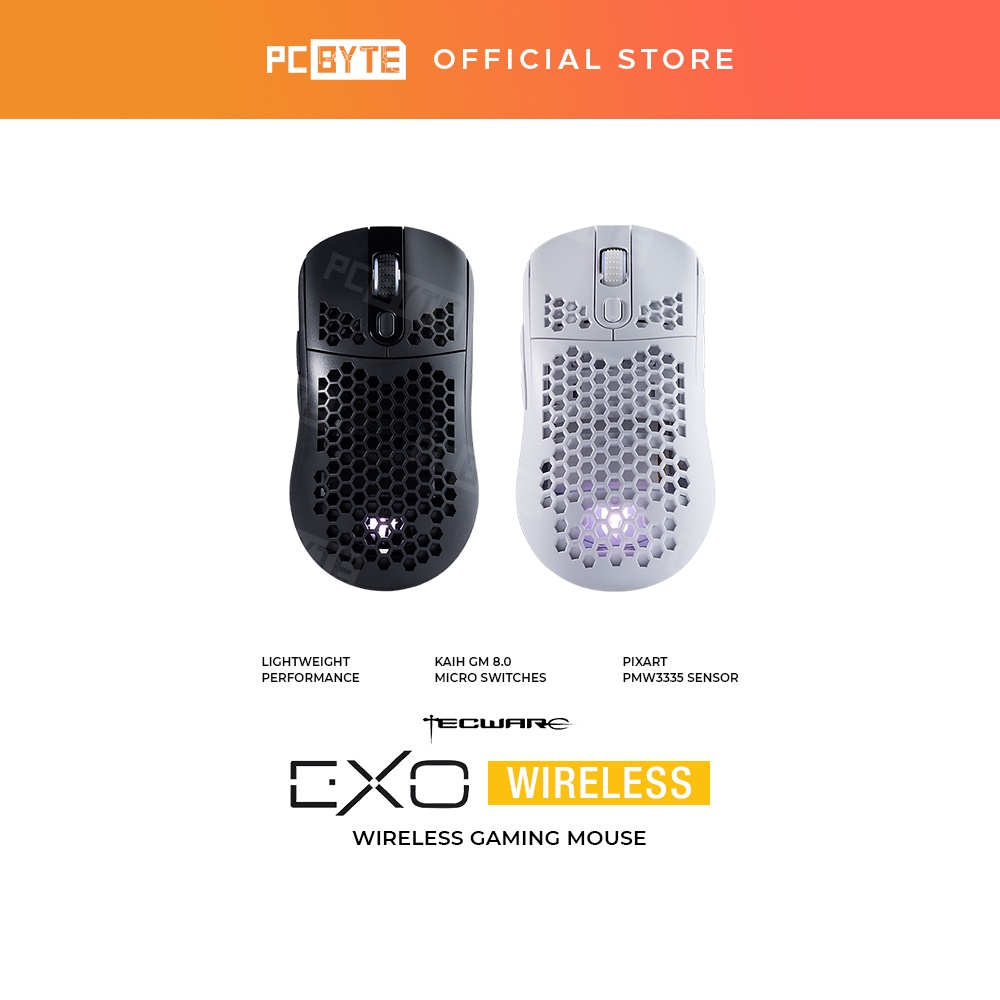 Tecware Exo Wireless Rgb Gaming Mouse Black White Shopee Malaysia