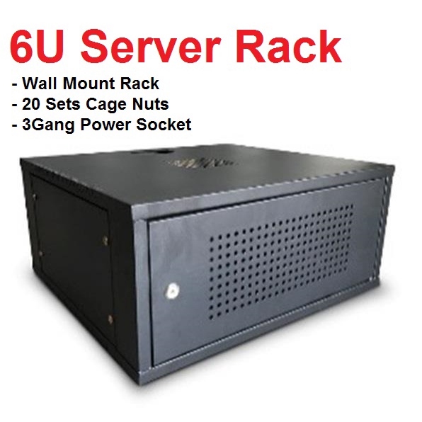 Hotdeal (Ready Stock) Rackit 6U Perforated CCTV Rack - 335x560x500mm Server Rack Wall Mount Rack ...