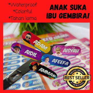 (custom-order Stickerzee Only) sekolah, sticker baju, sticker nama ...