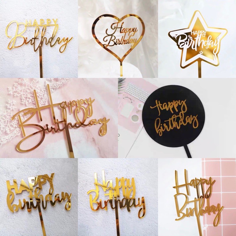 Happy Birthday Cake Topper / Tag | Shopee Malaysia