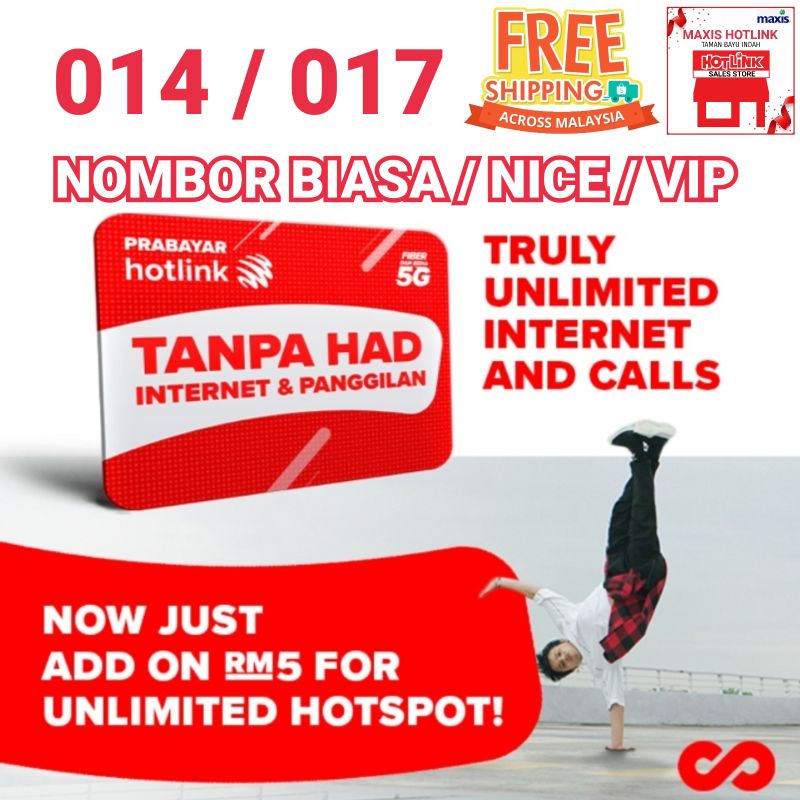 Hotlink Prepaid Tanpa Had SIM Card Numbers Choice: Unlimited Internet and Calls | Shopee Malaysia