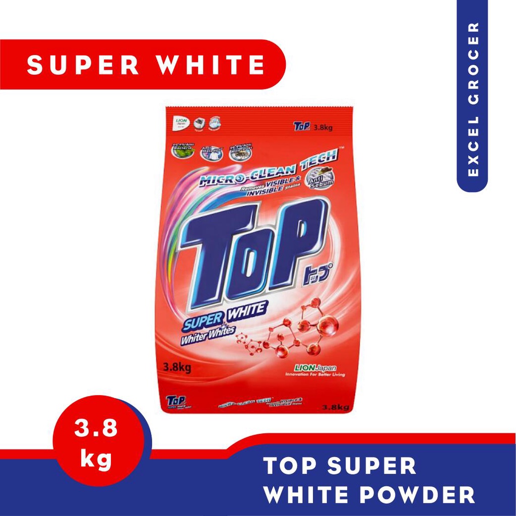 Top Super White Detergent Powder 3.8kg (Red) | Shopee Malaysia