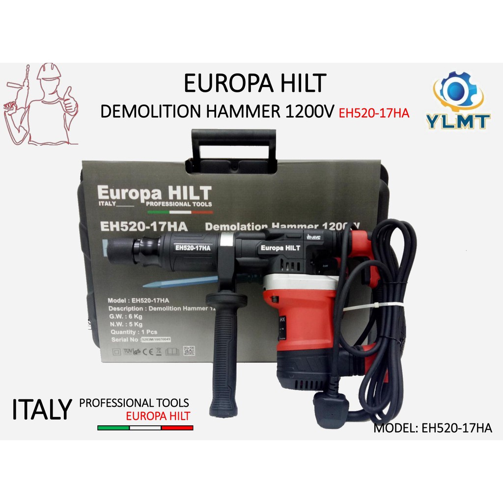 1200W DEMOLITION HAMMER EUROPA HILT EH520-17A | Shopee Malaysia