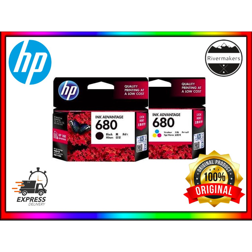 [ READY STOCK ] HP 680 BLACK / 680 COLOUR INK CARTRIDGE ( 100% ORIGINAL ...