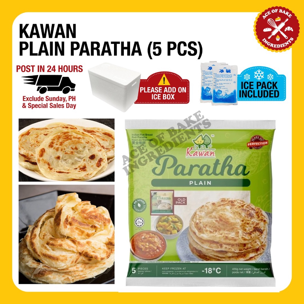 Roti canai KAWAN Plain /Onion Paratha (5 pcs - 400g) | Shopee Malaysia