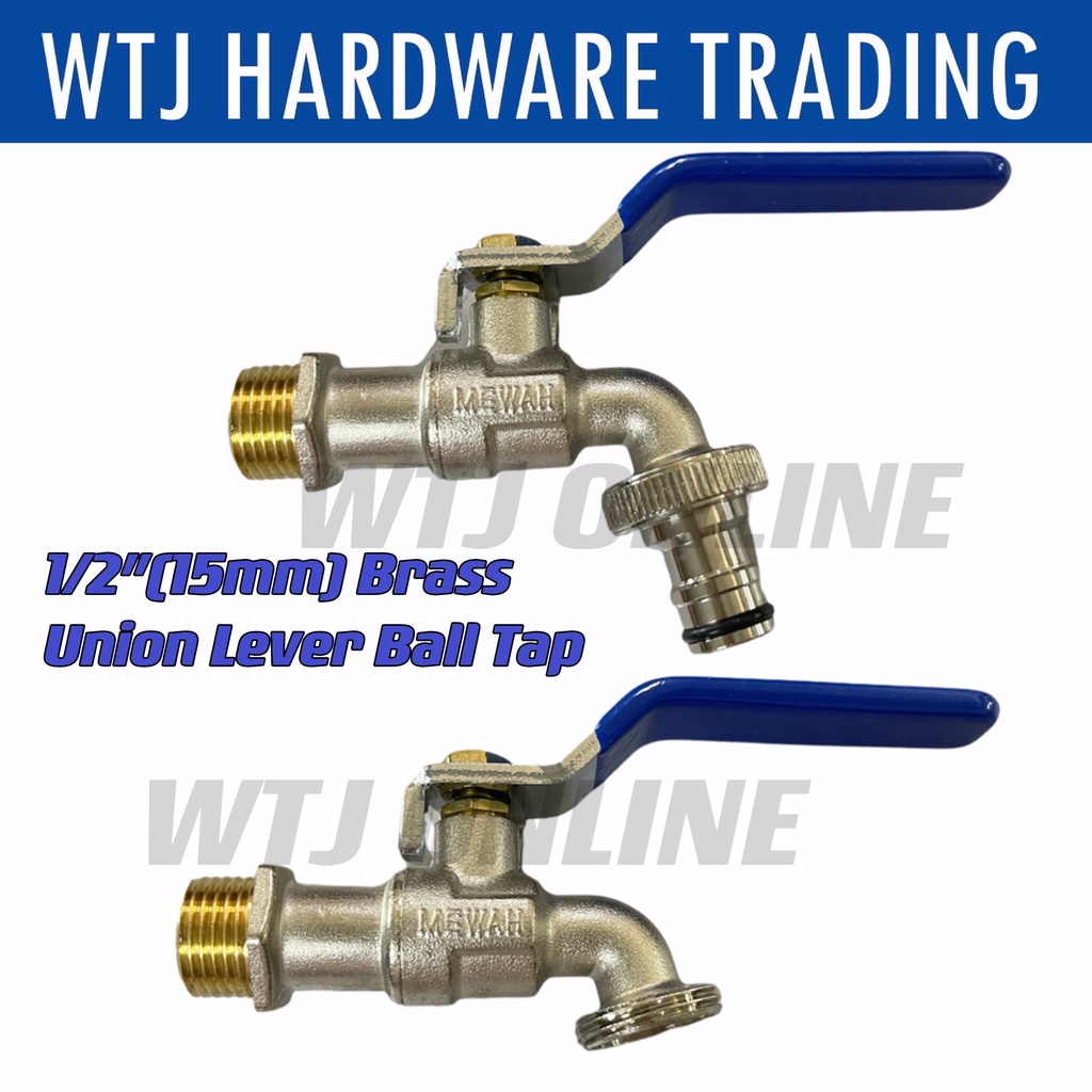 1/2" MEWAH Brass Union Lever Ball Tap / BRASS BALL TAP / WASHING MACHINE TAP / TAP KEPALA PAIP ...