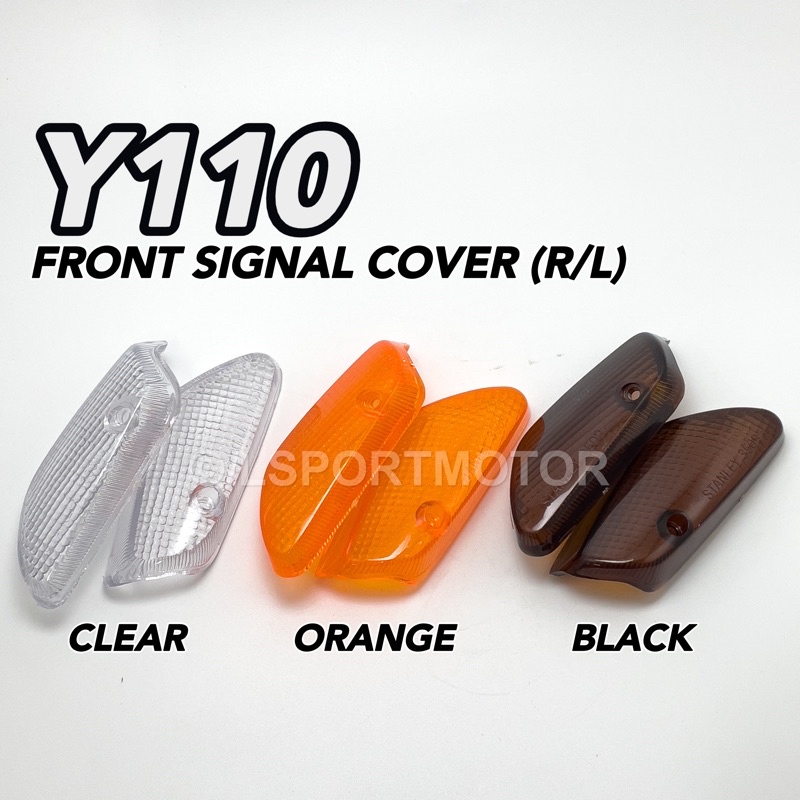 YAMAHA Y110 FRONT SIGNAL COVER (CLEAR/BLACK/ORANGE) R/L SIGNAL LENS ...