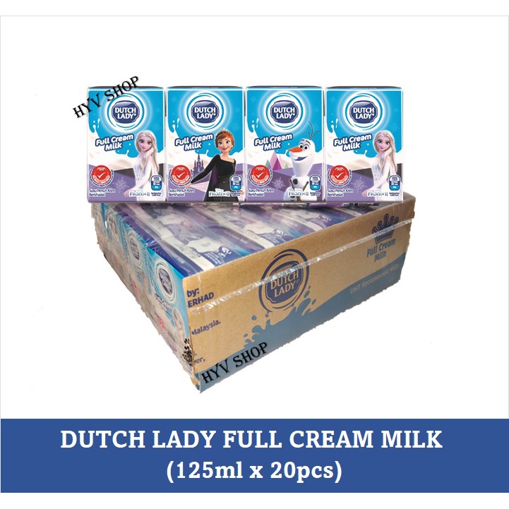 Dutch Lady Full Cream Milk (125ml x 20pcs) - Random Design | Shopee ...