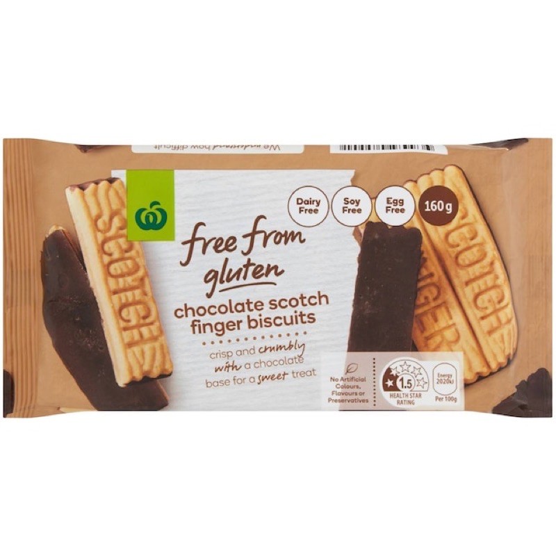 Woolworths Free From Gluten Chocolate Scotch Finger/Mint Choc Creme ...