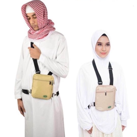 Sling Bag Sandang Nylon Ihram Haji Umrah Beg Hajj Safe Anti Theft ...
