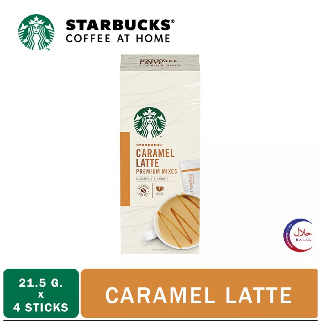 Starbucks Caramel Latte Premium Instant Coffee Mixes (4 Sticks/Box ...