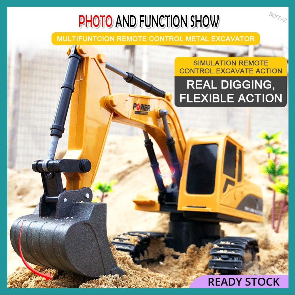 Mini RC Truck 2.4Ghz 6CH 1:24 RC Excavator Rechargeable Simulated ...