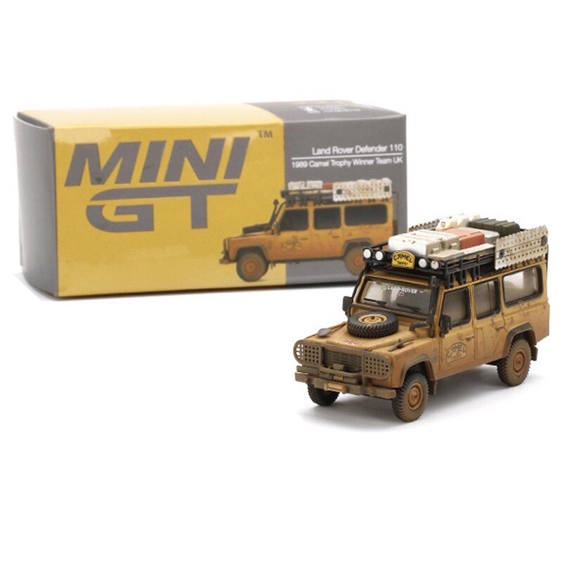 #221 MINI GT LAND ROVER DEFENDER 110 1989 CAMEL TROPHY WINNER TEAM UK ...